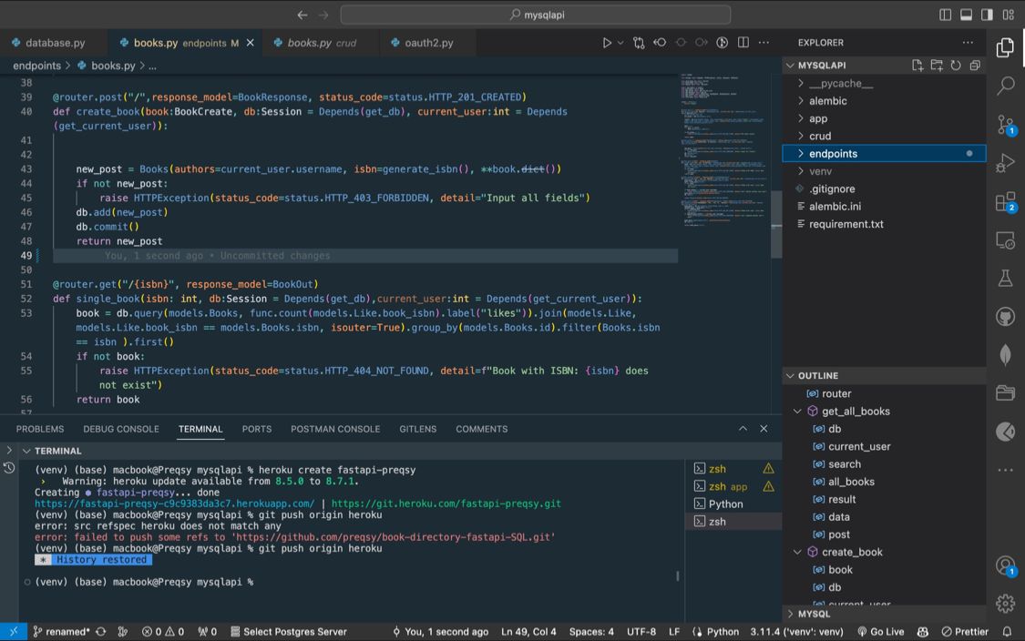 Precious O. on LinkedIn: #fastapi #python #apidevelopment #innovationintech Precious O. on LinkedIn: #fastapi #python #apidevelopment #innovationintech