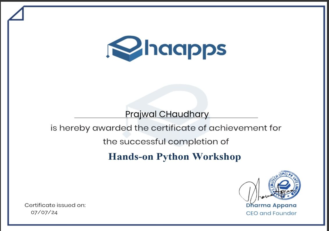 Prajwal Chaudhary on LinkedIn: #python #coding #workshop # ... Prajwal Chaudhary on LinkedIn: #python #coding #workshop # ...