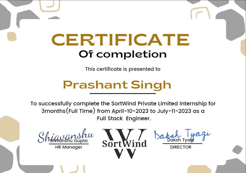 Prashant Singh on LinkedIn: #fullstackdevelopment #internshipexperience ... Prashant Singh on LinkedIn: #fullstackdevelopment #internshipexperience ...