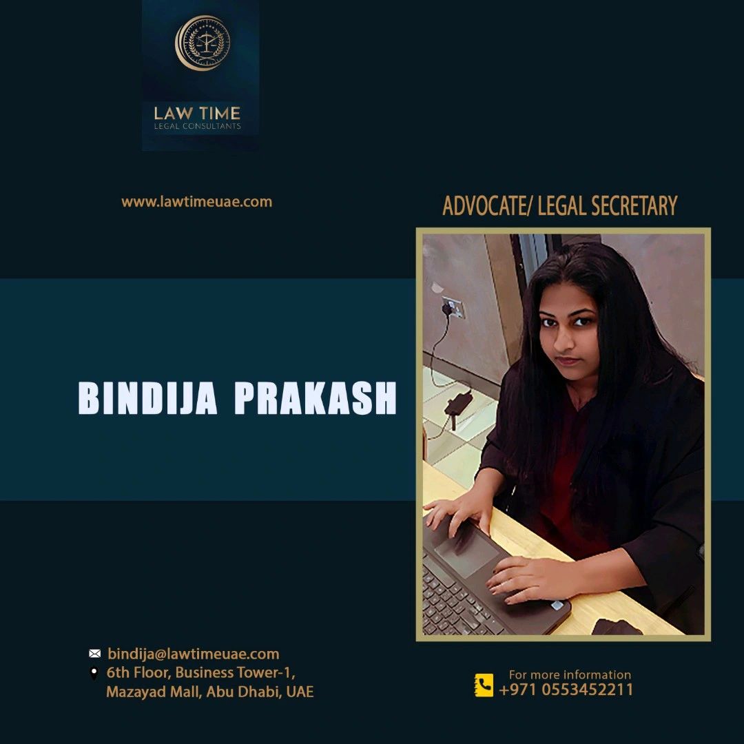 Bindija Prakash Mj on LinkedIn: LAW TIME Legal Consultants is a UAE ... Bindija Prakash Mj on LinkedIn: LAW TIME Legal Consultants is a UAE ...