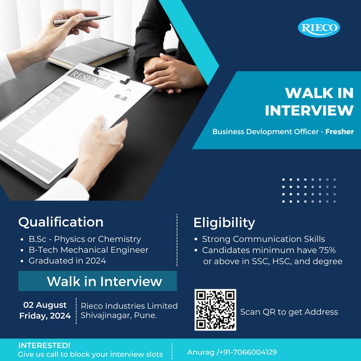 Chirag Patil on LinkedIn: #hiring #walkin #cfbr Chirag Patil on LinkedIn: #hiring #walkin #cfbr