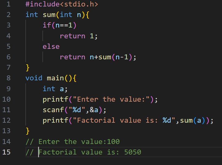 Venkata Ajay Kumar Boddupalli on LinkedIn: Sum of n numbers using recursion Venkata Ajay Kumar Boddupalli on LinkedIn: Sum of n numbers using recursion