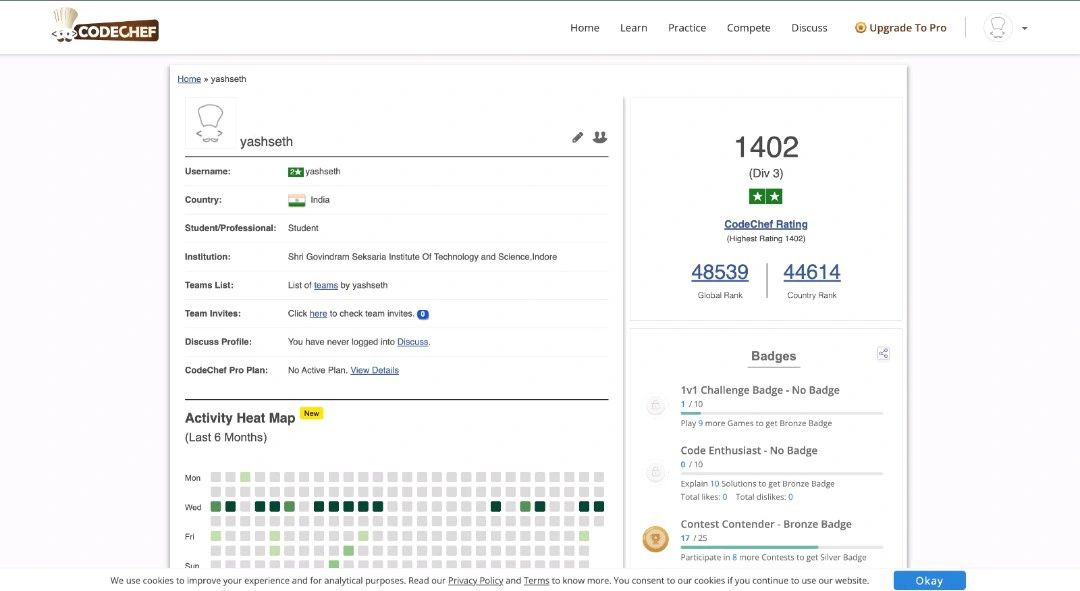 Yash Seth on LinkedIn: #codechef #codingjourney #2starsandcounting #cp #dsa Yash Seth on LinkedIn: #codechef #codingjourney #2starsandcounting #cp #dsa
