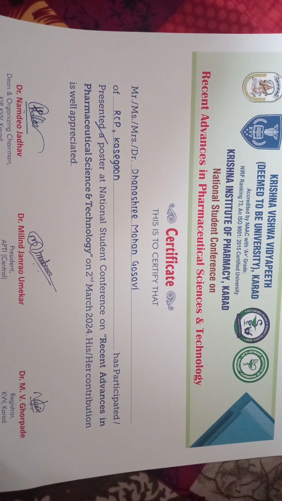 Dhanushree Gosavi posted on LinkedIn Dhanushree Gosavi posted on LinkedIn