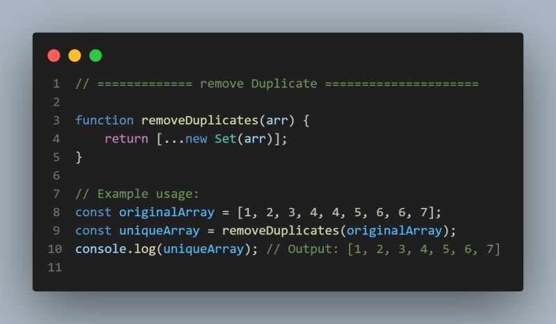 Manoj pawar on LinkedIn: Remove Duplicate in array using ES6 Manoj pawar on LinkedIn: Remove Duplicate in array using ES6