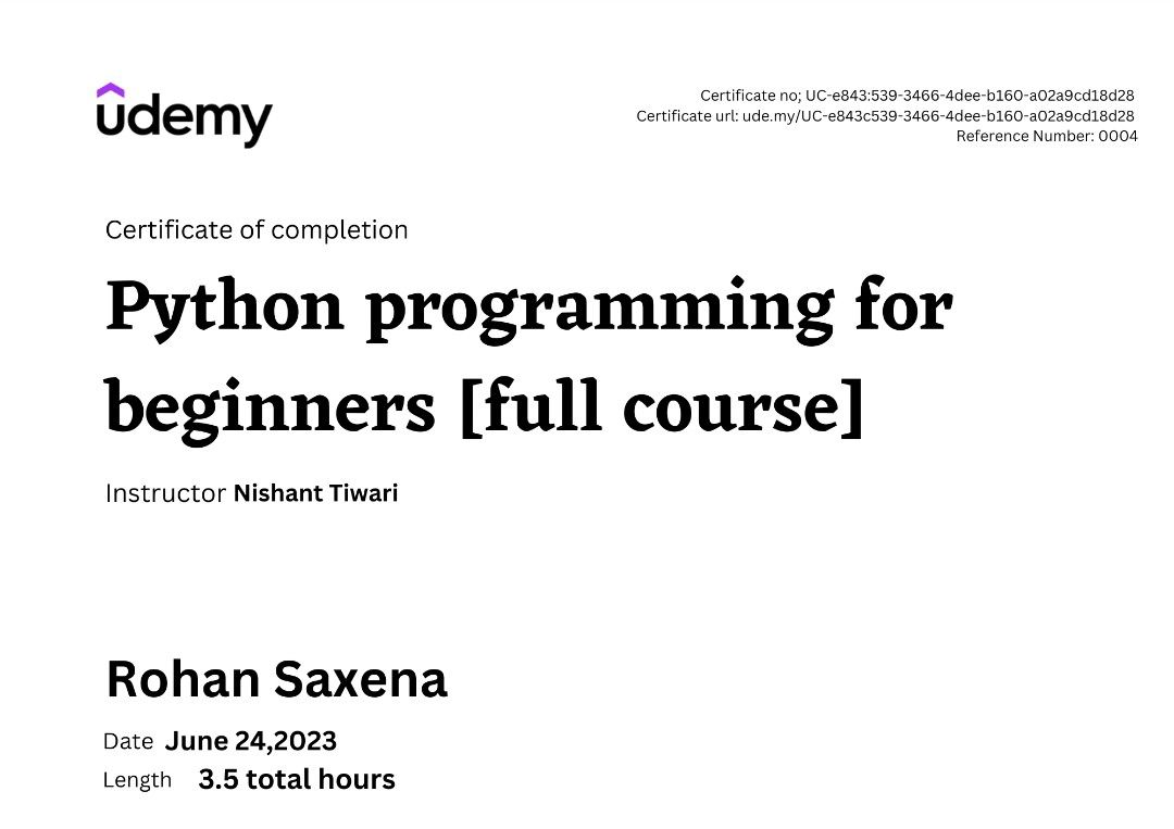 Rohan Saxena on LinkedIn: #python #pythonprogramming #udemy #udemycourse Rohan Saxena on LinkedIn: #python #pythonprogramming #udemy #udemycourse