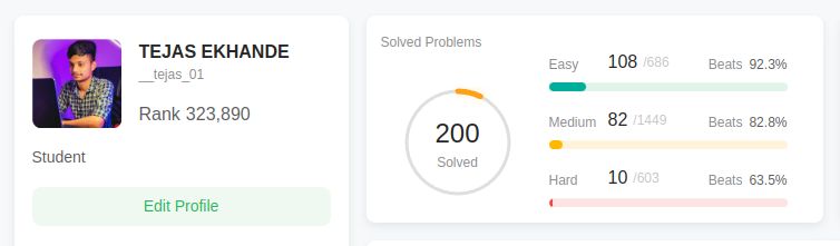 Tejas Ekhande on LinkedIn: #programming #leetcode #studentjourney # ... Tejas Ekhande on LinkedIn: #programming #leetcode #studentjourney # ...
