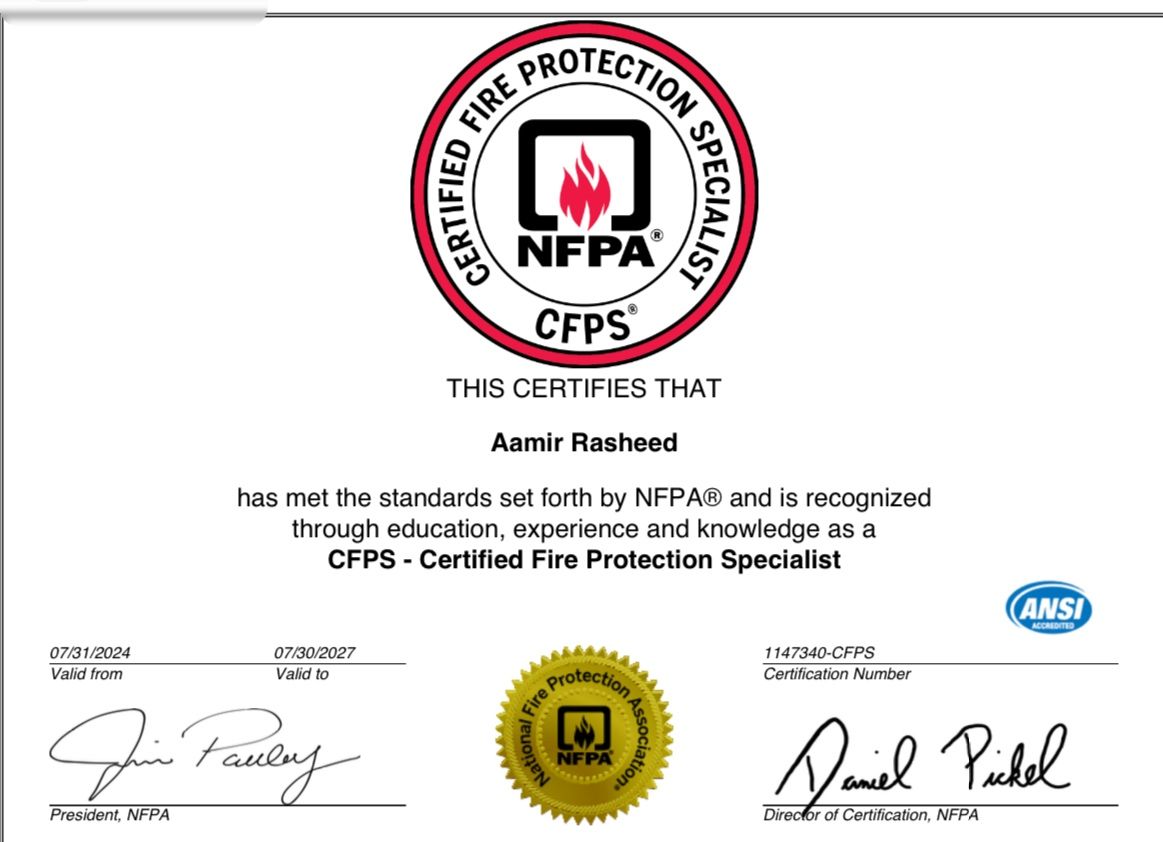 Aamir Rasheed (CFPS,CMIOSH,CSM,MIIRSM,PM ASSP) on LinkedIn: #NFPA#CFPS ... Aamir Rasheed (CFPS,CMIOSH,CSM,MIIRSM,PM ASSP) on LinkedIn: #NFPA#CFPS ...