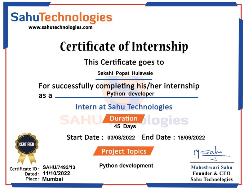 Sakshi Hulawale on LinkedIn: #python #pythondeveloper #tech Sakshi Hulawale on LinkedIn: #python #pythondeveloper #tech