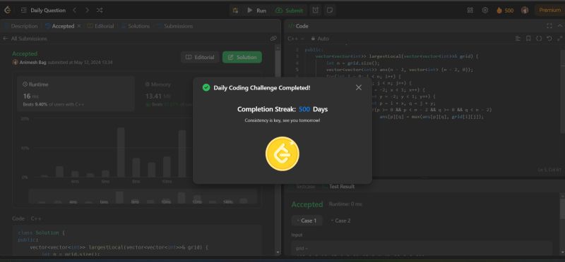 Animesh Bag on LinkedIn: #leetcode #coding #500daysstreak # ... Animesh Bag on LinkedIn: #leetcode #coding #500daysstreak # ...