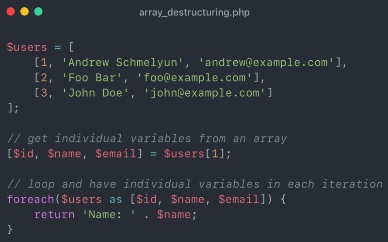 Muhammad Mubeen Sardar on LinkedIn: Array Destructuring in PHP. Array ... Muhammad Mubeen Sardar on LinkedIn: Array Destructuring in PHP. Array ...