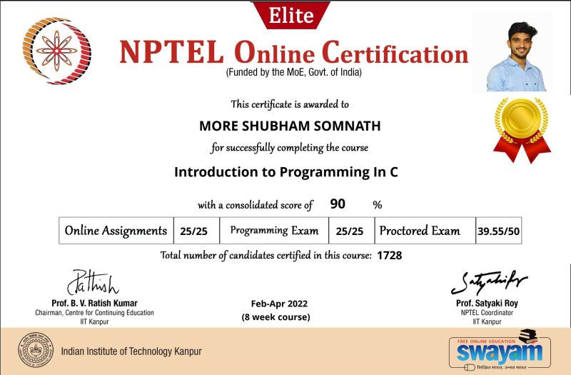 Shubham More on LinkedIn: #nptel #cprogramming #cprogramminglanguage # ... Shubham More on LinkedIn: #nptel #cprogramming #cprogramminglanguage # ...