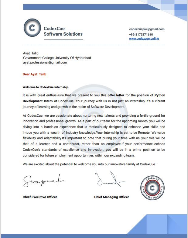 Ayat Talib on LinkedIn: #internship Ayat Talib on LinkedIn: #internship