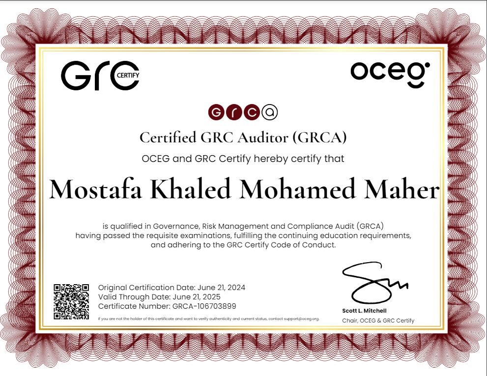 Mostafa Maher on LinkedIn: #grca #oceg #grc #oceg #governance #risk # ... Mostafa Maher on LinkedIn: #grca #oceg #grc #oceg #governance #risk # ...