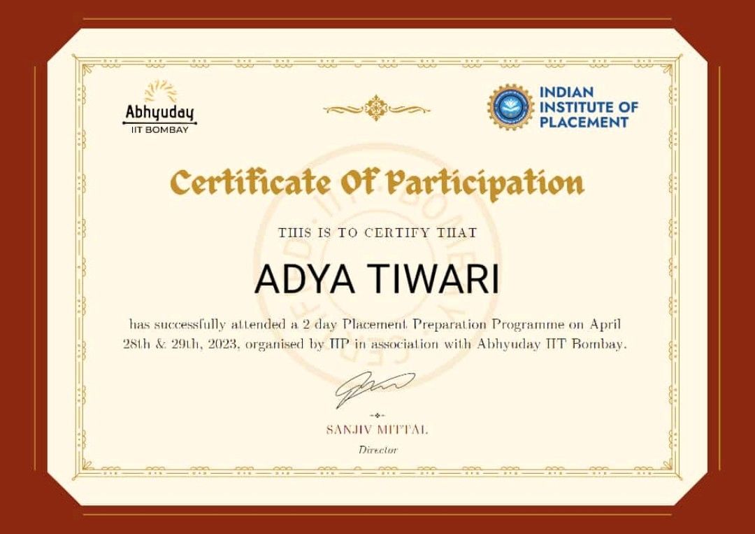 Adya Tiwari on LinkedIn: Attended 2 days webinar on placement ... Adya Tiwari on LinkedIn: Attended 2 days webinar on placement ...