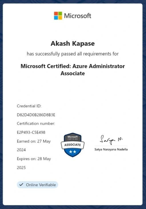 Akash Kapase on LinkedIn: I will happy to share that, Just earned my ... Akash Kapase on LinkedIn: I will happy to share that, Just earned my ...