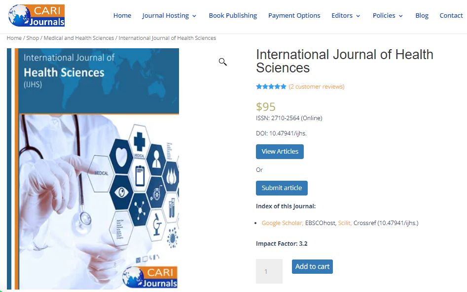 CARI JOURNALS on LinkedIn: The International Journal of Health Sciences ... CARI JOURNALS on LinkedIn: The International Journal of Health Sciences ...