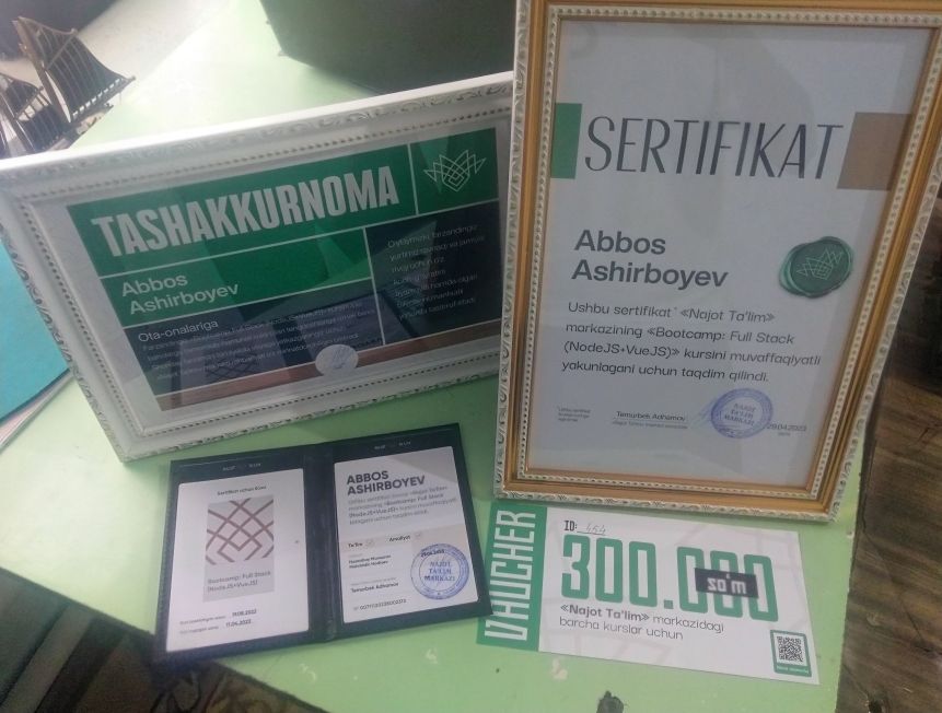 Abbos Ashirboyev on LinkedIn: #alhamdulillah Abbos Ashirboyev on LinkedIn: #alhamdulillah