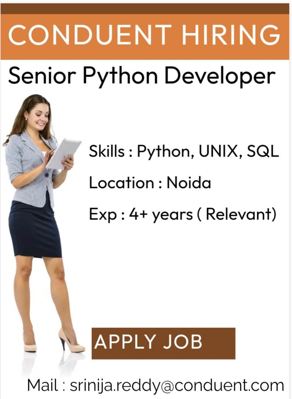 Srinija Reddy on LinkedIn: #pythondeveloper #unix #sql #noidajobs Srinija Reddy on LinkedIn: #pythondeveloper #unix #sql #noidajobs