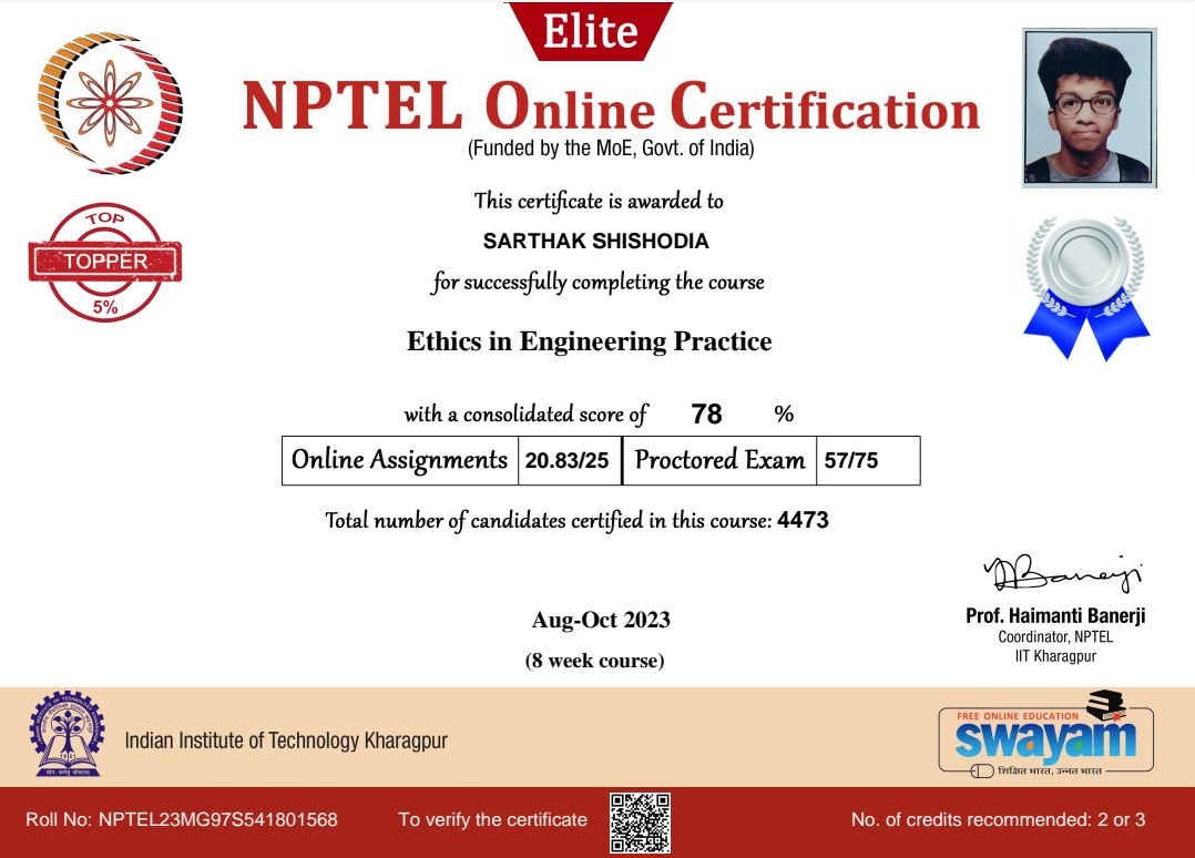 Sarthak Shishodia on LinkedIn: #ethicsinengineering #nptel # ... Sarthak Shishodia on LinkedIn: #ethicsinengineering #nptel # ...