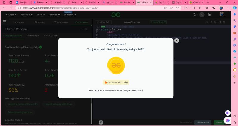 Aditya Bakshi on LinkedIn: Day 52 Sub-array sum of 0 Mahima Hans Love ... Aditya Bakshi on LinkedIn: Day 52 Sub-array sum of 0 Mahima Hans Love ...