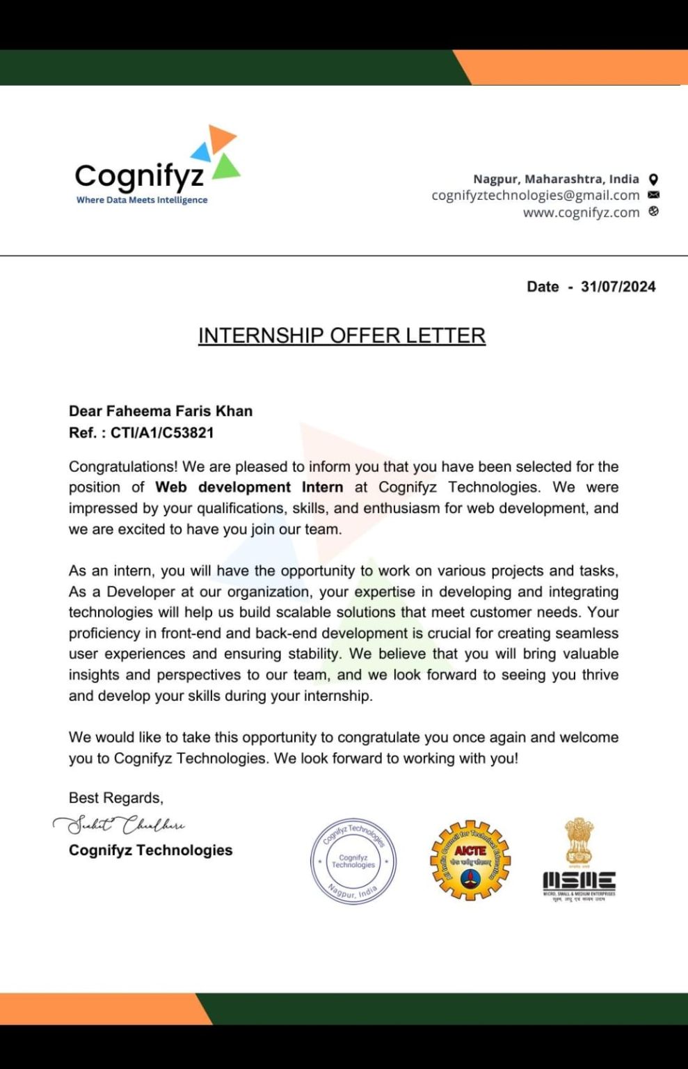 Faheema Faris Khan on LinkedIn: #webdevelopment #html #css #internship ... Faheema Faris Khan on LinkedIn: #webdevelopment #html #css #internship ...