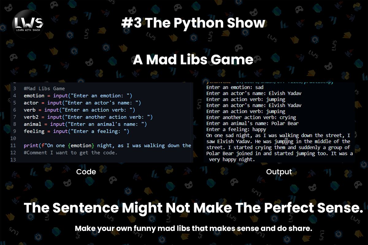 How to create a funny game in Python | Shashwat Singh posted on the ... How to create a funny game in Python | Shashwat Singh posted on the ...