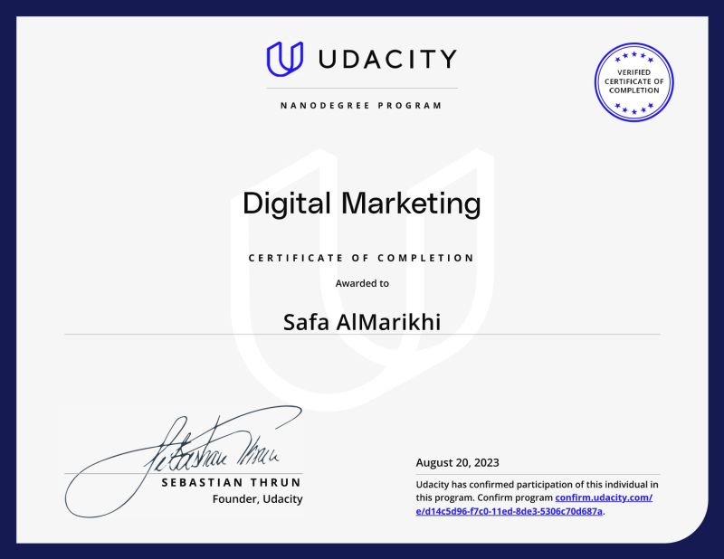 Safa AlMarikhi on LinkedIn: #mtcit #mol #udacity #digitalmarketing # ... Safa AlMarikhi on LinkedIn: #mtcit #mol #udacity #digitalmarketing # ...