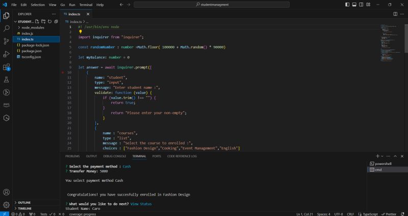 Sheryl Peter on LinkedIn: 👩💻Happy to present a simple TypeScript ... Sheryl Peter on LinkedIn: 👩💻Happy to present a simple TypeScript ...