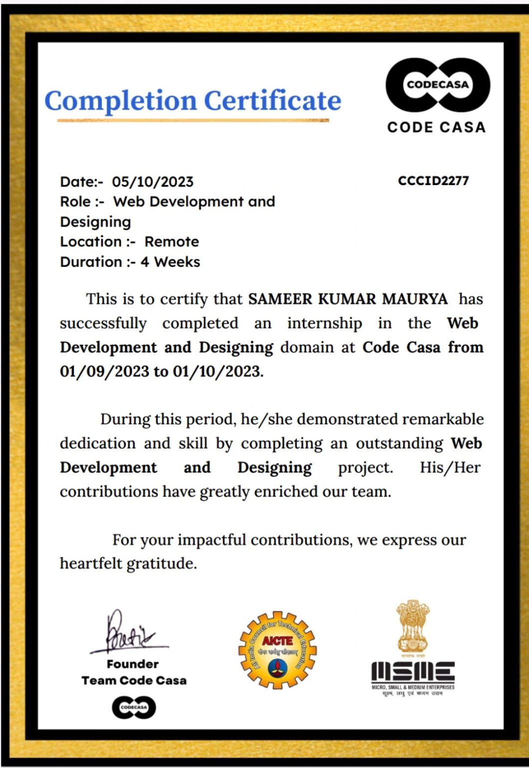 Sameer Kumar Maurya on LinkedIn: #codecasa #codecasa # ... Sameer Kumar Maurya on LinkedIn: #codecasa #codecasa # ...