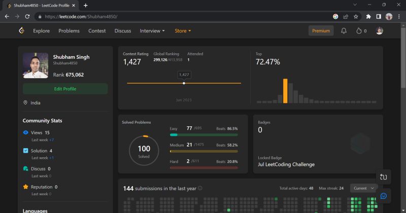 Shubham Singh on LinkedIn: #leetcode #problemsolving Shubham Singh on LinkedIn: #leetcode #problemsolving