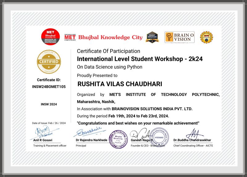 Rushita Chaudhari on LinkedIn: #datascience #workshop #branovisionsolution Rushita Chaudhari on LinkedIn: #datascience #workshop #branovisionsolution