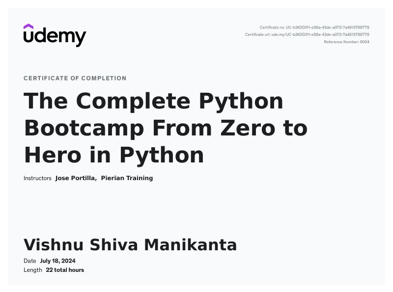 Asthapuram Vishnu on LinkedIn: #udemygraduate #python #programming Asthapuram Vishnu on LinkedIn: #udemygraduate #python #programming