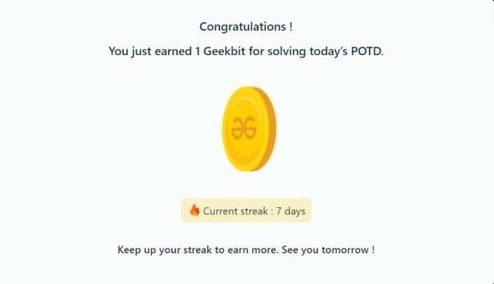 Bhanu Jaiswal on LinkedIn: #consistency #gfg #potd #codingchallenge Bhanu Jaiswal on LinkedIn: #consistency #gfg #potd #codingchallenge
