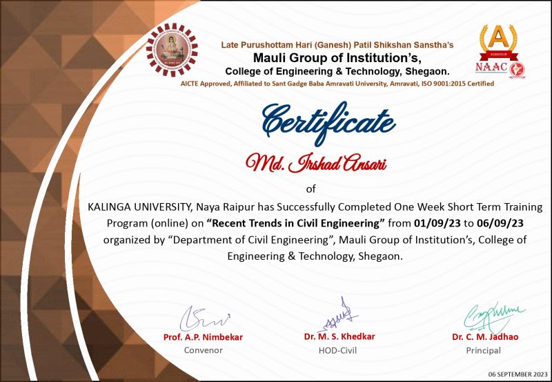 Mohammad Irshad Ansari on LinkedIn: #kalinga #civilengineering Mohammad Irshad Ansari on LinkedIn: #kalinga #civilengineering