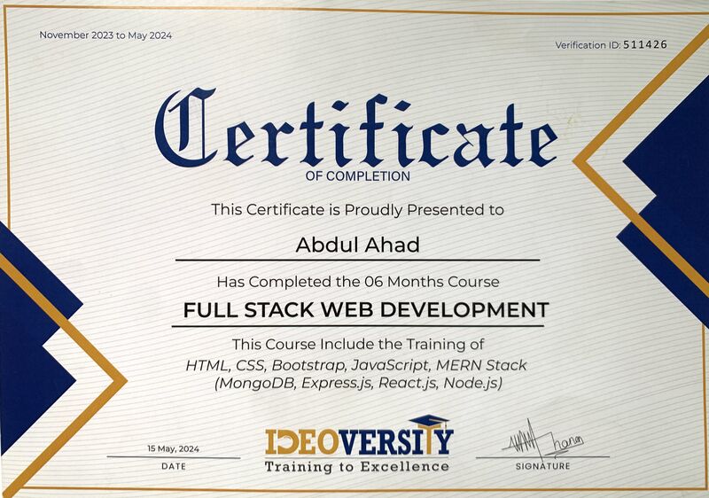 Abdul Ahad on LinkedIn: #webdevelopment #achievement #certified #arfa # ... Abdul Ahad on LinkedIn: #webdevelopment #achievement #certified #arfa # ...