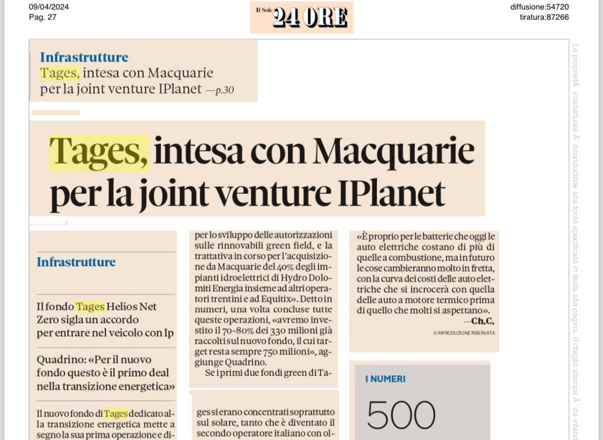 Tages Capital SGR su LinkedIn: Tages Capital SGR, tramite il suo fondo ... Tages Capital SGR su LinkedIn: Tages Capital SGR, tramite il suo fondo ...