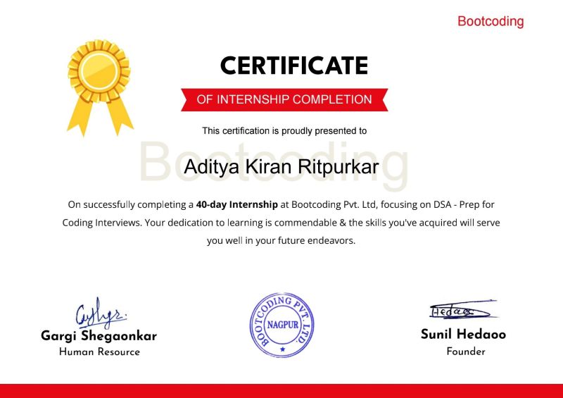 Aditya Ritpurkar on LinkedIn: #dsa #algorithms #internship Aditya Ritpurkar on LinkedIn: #dsa #algorithms #internship
