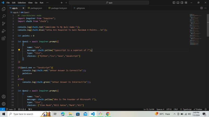 Syeda Urooj Fatima on LinkedIn: #nodejs #inquirer #typescript Syeda Urooj Fatima on LinkedIn: #nodejs #inquirer #typescript