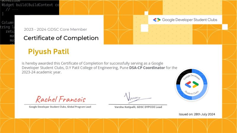Piyush Patil on LinkedIn: As I wrap up my time as the DSA-CP ... Piyush Patil on LinkedIn: As I wrap up my time as the DSA-CP ...