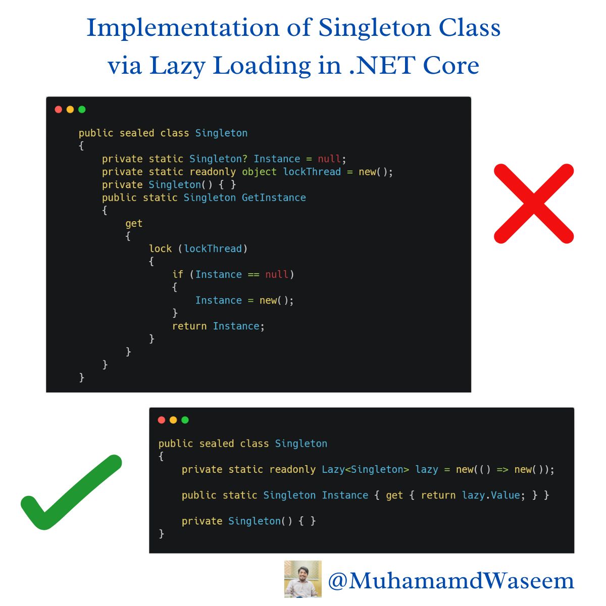 Muhammad Waseem 🇵🇸 on LinkedIn: 💡 Implementation of Singleton Lazy ... Muhammad Waseem 🇵🇸 on LinkedIn: 💡 Implementation of Singleton Lazy ...