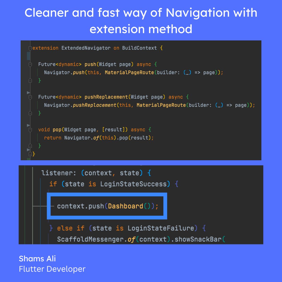 Shams Ali on LinkedIn: #flutter #flutter #flutterdev #dart #navigation ... Shams Ali on LinkedIn: #flutter #flutter #flutterdev #dart #navigation ...