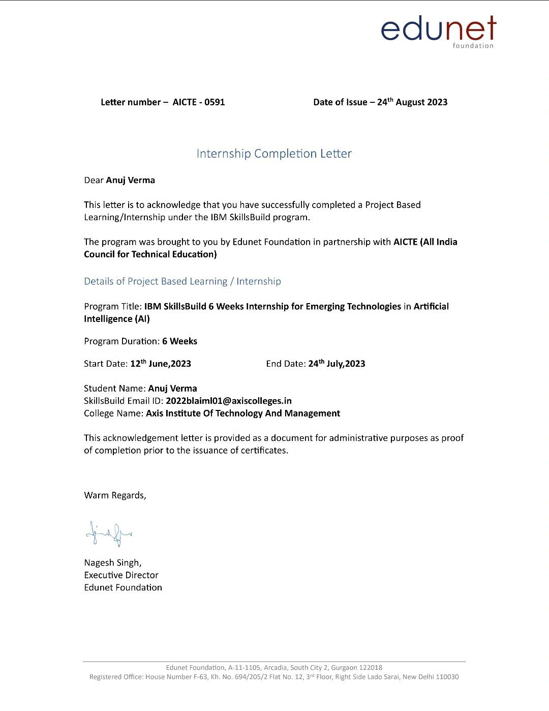 Anuj Verma on LinkedIn: #ai #internship #mentalhealth #ibmopportunity # ... Anuj Verma on LinkedIn: #ai #internship #mentalhealth #ibmopportunity # ...