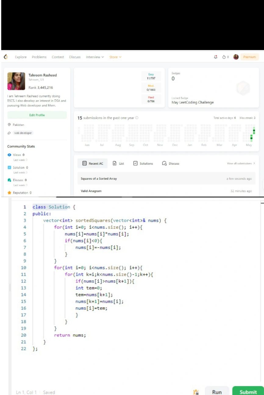 Tahreem Rasheed on LinkedIn: just solves another problem of leetcode ... Tahreem Rasheed on LinkedIn: just solves another problem of leetcode ...