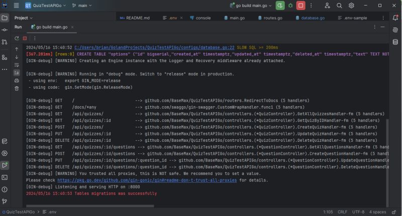 Gisore Brian on LinkedIn: Quiz App REST APIs developed in golang. Gisore Brian on LinkedIn: Quiz App REST APIs developed in golang.
