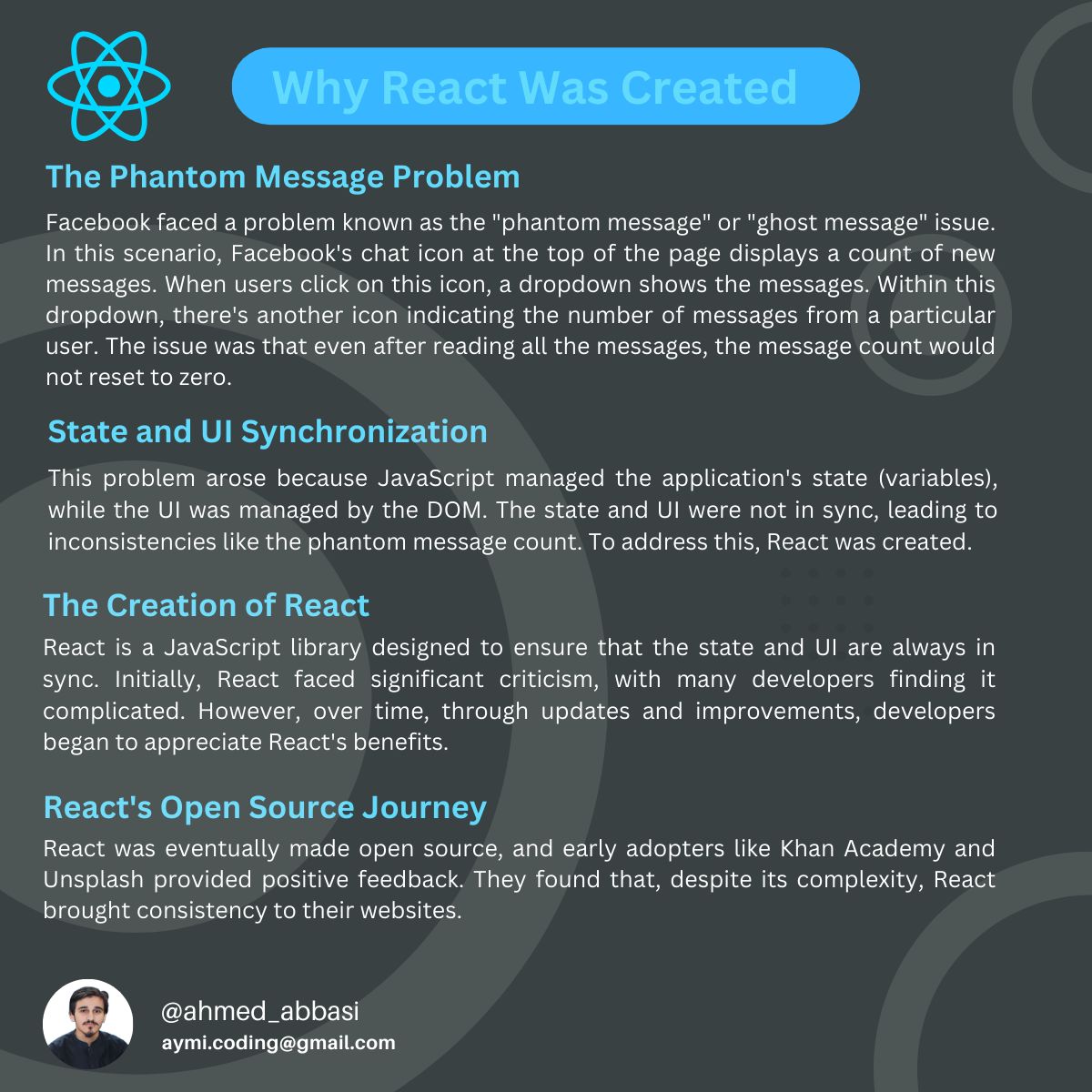 Ahmed Abbasi on LinkedIn: π Why React Was Created: Solving the Phantom ... Ahmed Abbasi on LinkedIn: π Why React Was Created: Solving the Phantom ...