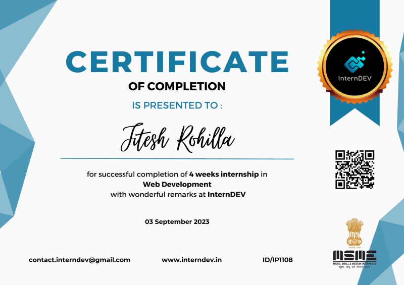 Jitesh Rohilla on LinkedIn: #connections #internshipcompletion # ... Jitesh Rohilla on LinkedIn: #connections #internshipcompletion # ...