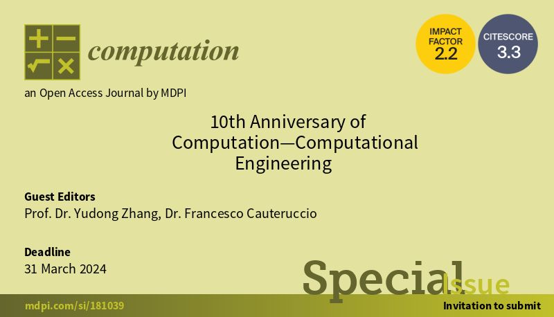 Computation MDPI on LinkedIn: 📢 Special Issue Computation MDPI on LinkedIn: 📢 Special Issue