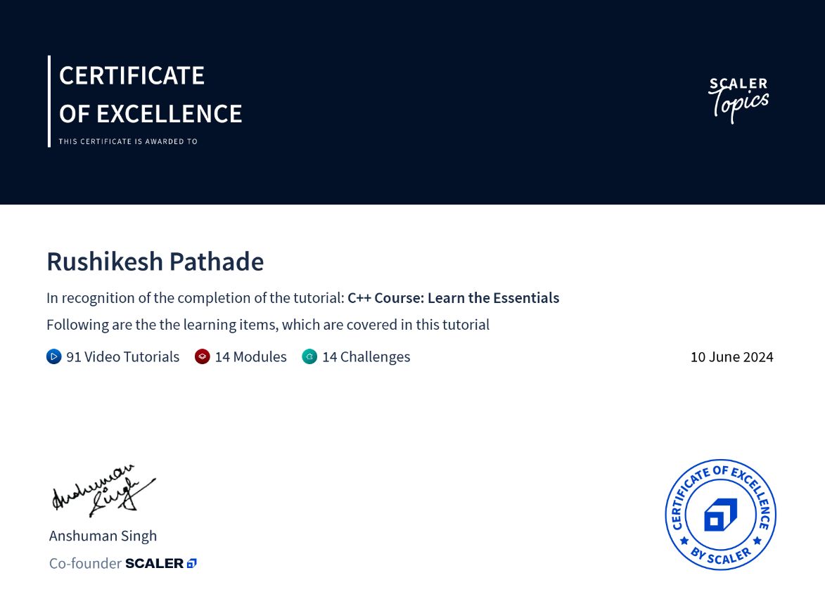Rushikesh Pathade on LinkedIn: #cpp #programming #softwaredevelopment # ... Rushikesh Pathade on LinkedIn: #cpp #programming #softwaredevelopment # ...