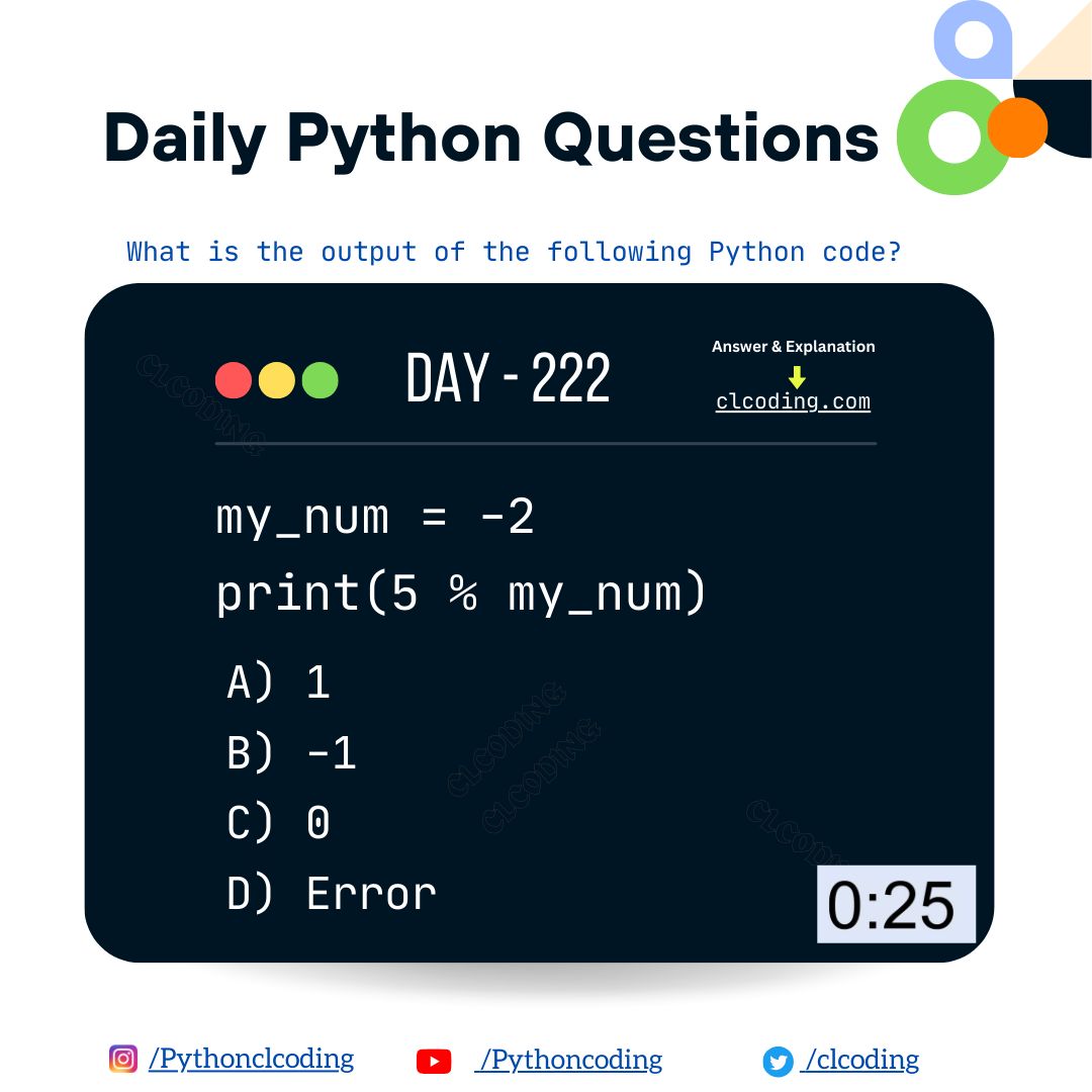 Python Coding on LinkedIn: Python Coding challenge - Day 222 | What is ... Python Coding on LinkedIn: Python Coding challenge - Day 222 | What is ...